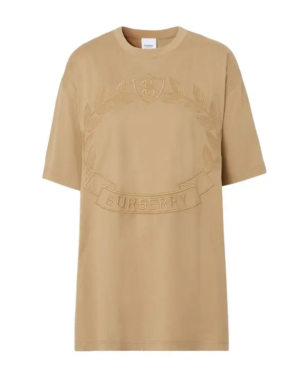 Burberry Embroidered Cotton T-shirt - Brown