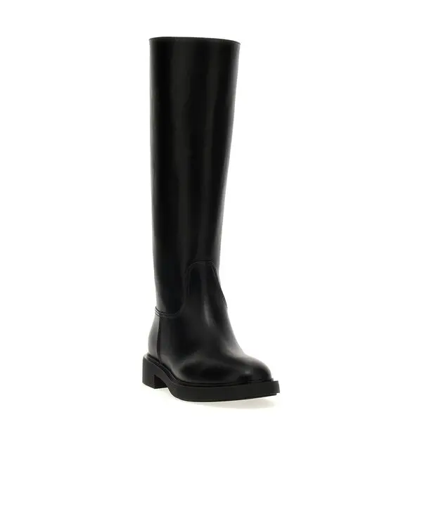GIANVITO ROSSI Moka Round Toe Boots - Black