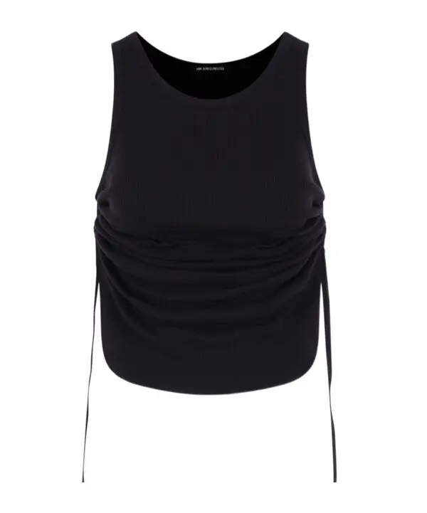 ANN DEMEULEMEESTER Sleeveless Top With Side Ties - Black