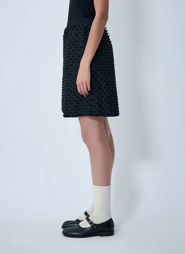 Cecilie Bahnsen Textured Drawstring Wide Leg Shorts
