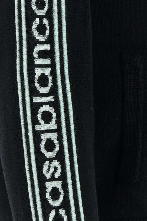 Casablanca High Neck Zip Up Cardigan With Logo Detail