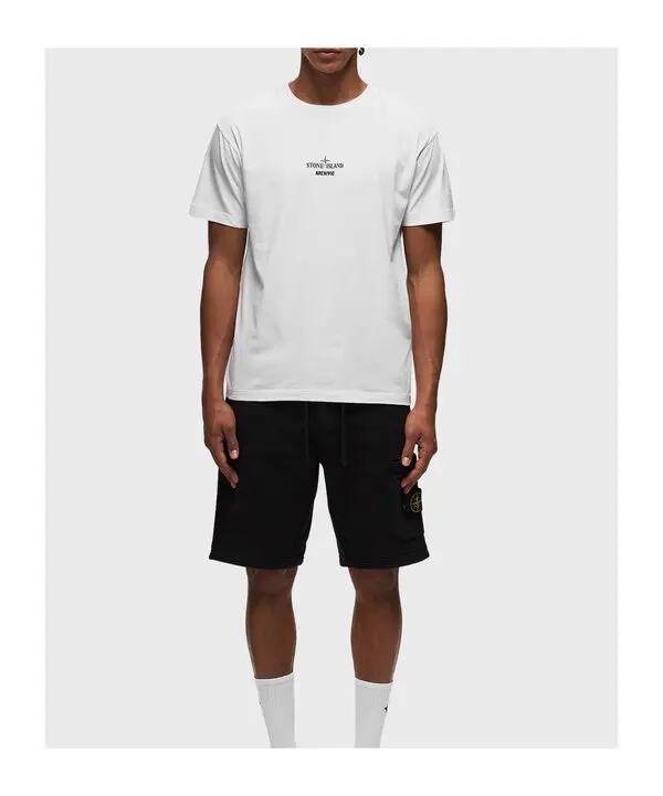 Stone Island Logo Printed Crewneck T-shirt - White