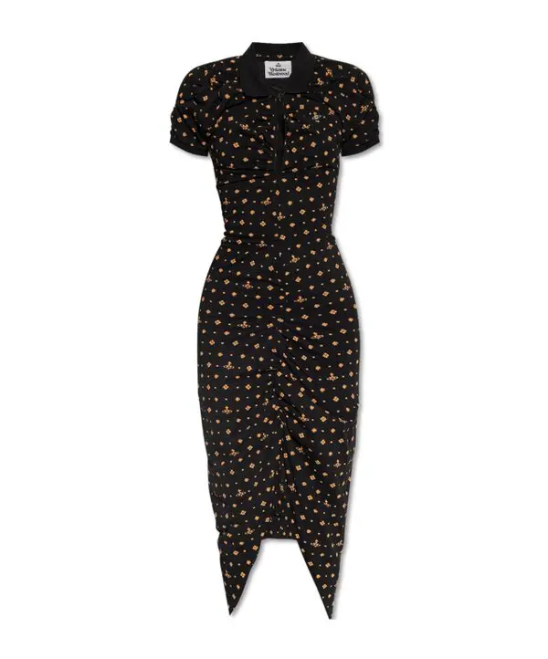 VIVIENNE WESTWOOD Orb Embroidered Midi Dress
