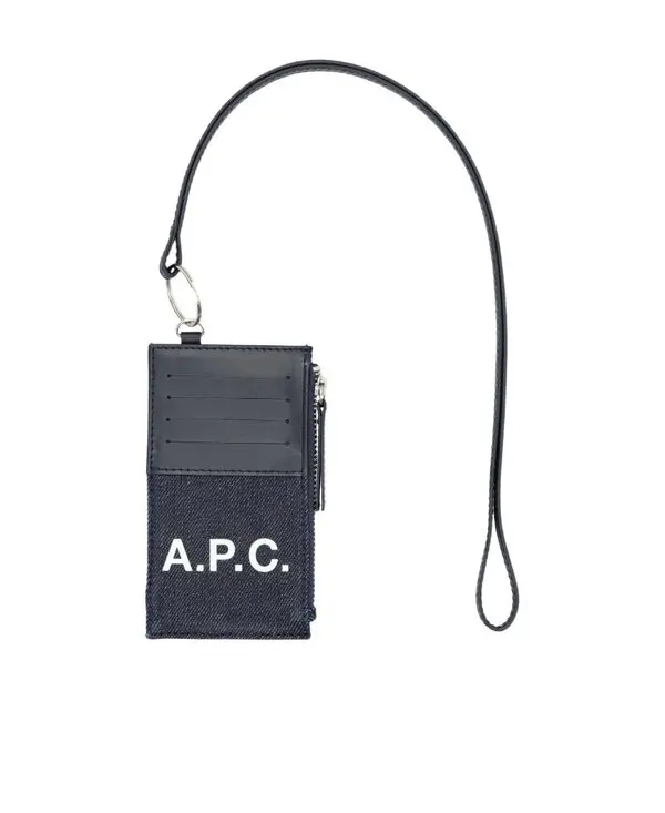 A.p.c. Axelle Logo Printed Card Holder - Black