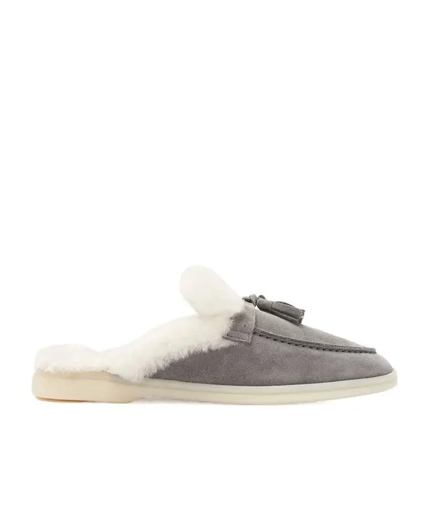SCAROSSO Lucrezia Shearling Slip-on Mules