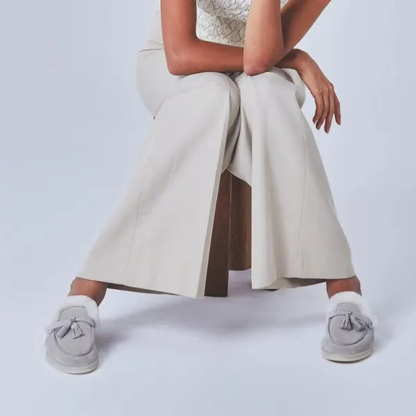 SCAROSSO Lucrezia Shearling Slip-on Mules