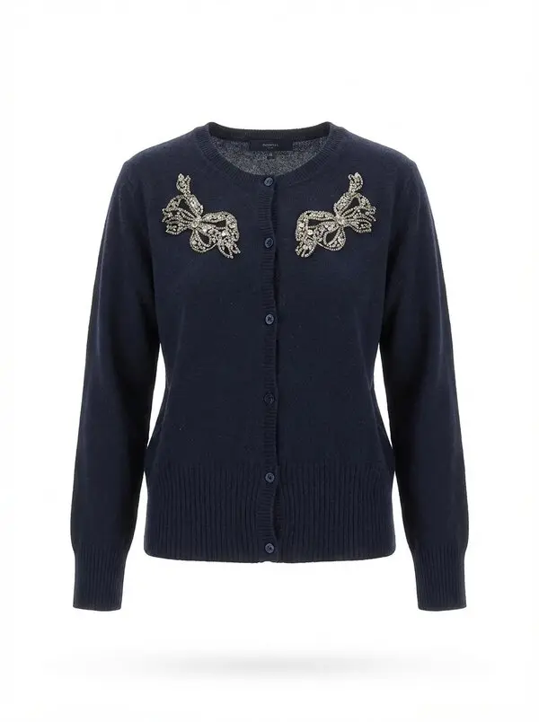 Max Mara Embellished Bow Long-sleeve Cardigan