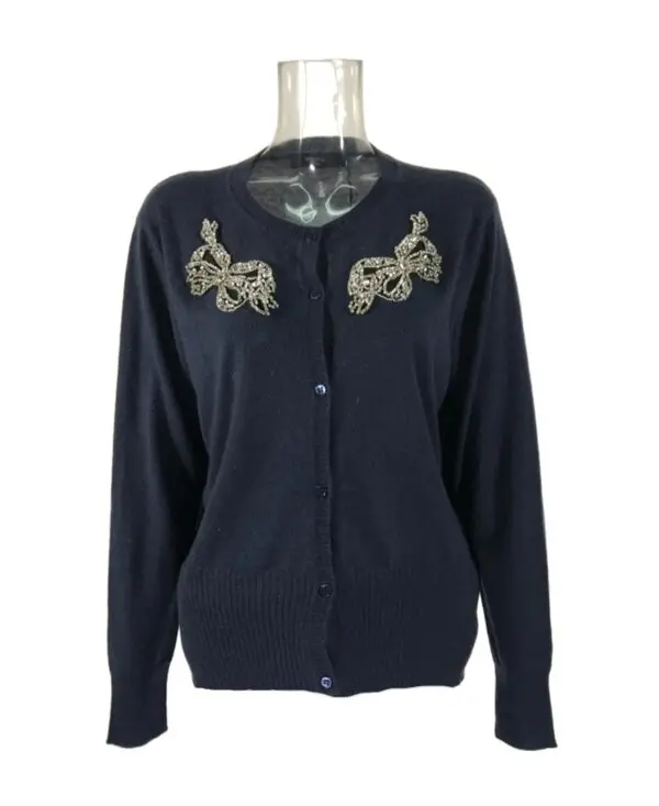 Max Mara Embellished Bow Long-sleeve Cardigan