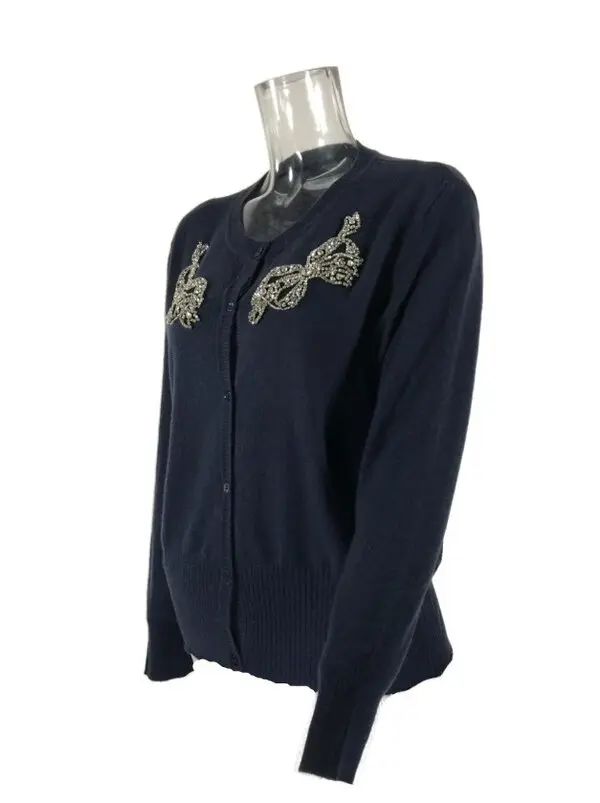 Max Mara Embellished Bow Long-sleeve Cardigan