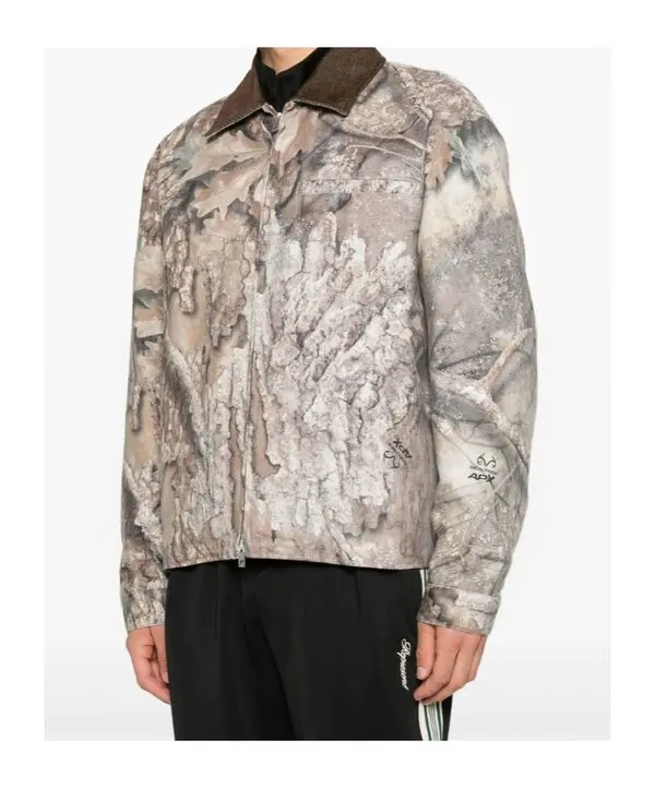 REPRESENT Quilted Jacket With Corduroy Collar - Neutrals/brown