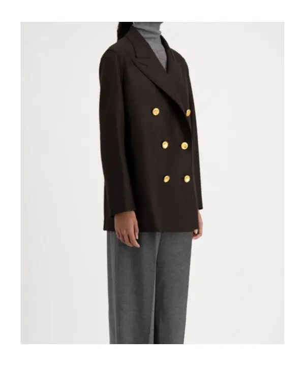 Harris Wharf London Slouchy Peacoat In Pressed Wool