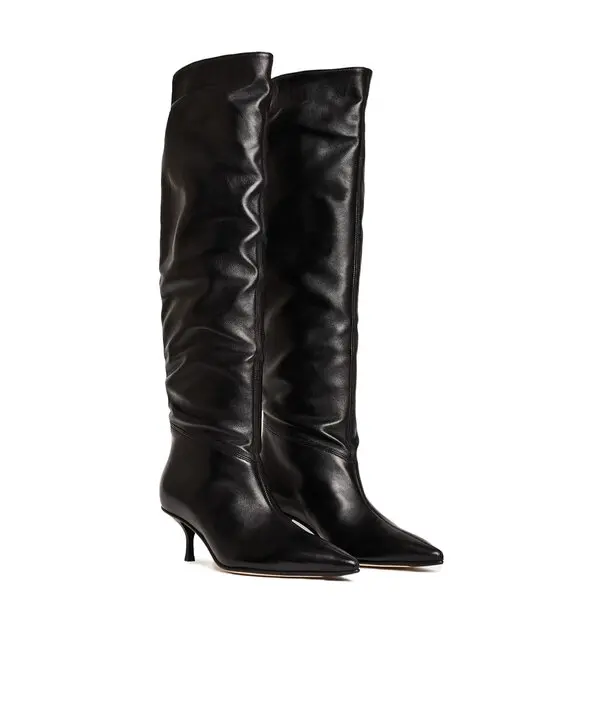 SCAROSSO Barbara Pointed-toe Boots - Black