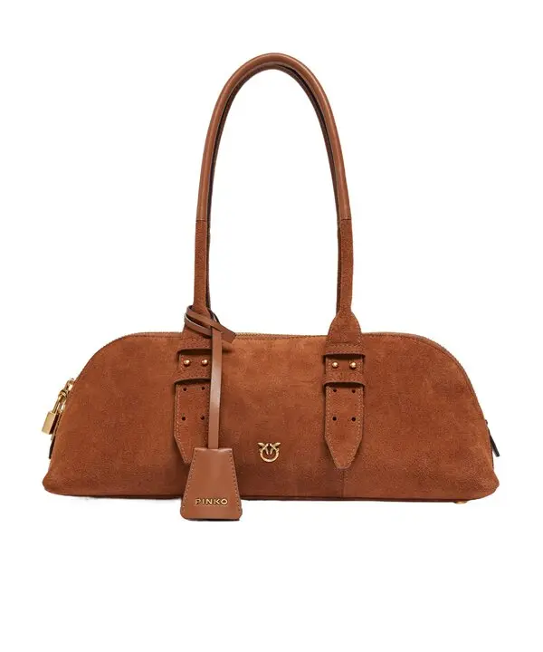 Pinko Bowling Baguette Large Shoulder Bag - Brown