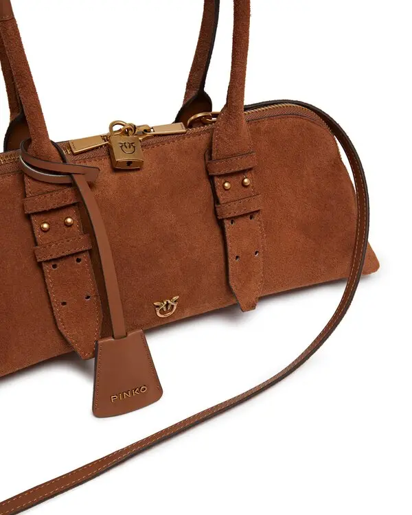 Pinko Bowling Baguette Large Shoulder Bag - Brown
