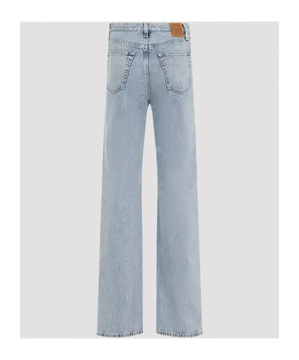 TOTEME Logo-patch Straight Leg Jeans - Gray