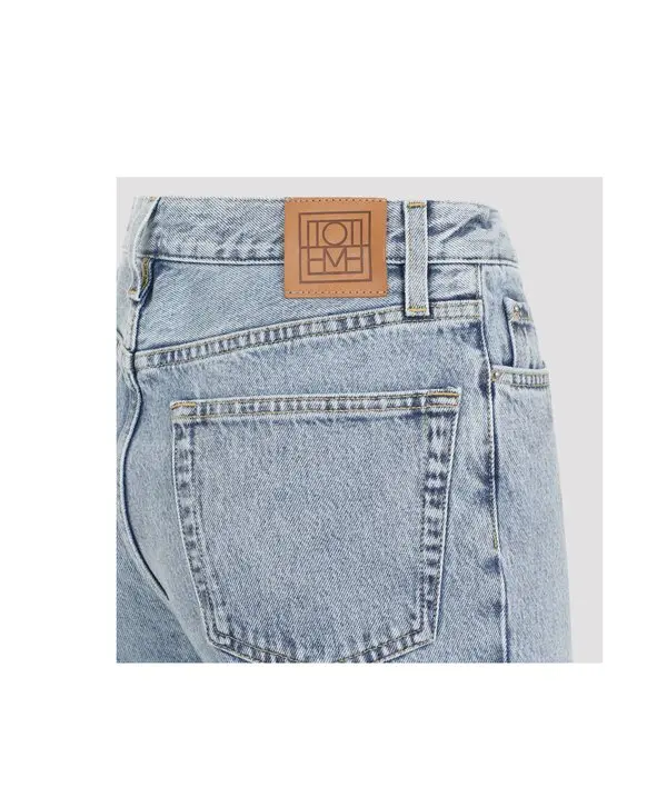 TOTEME Logo-patch Straight Leg Jeans - Gray