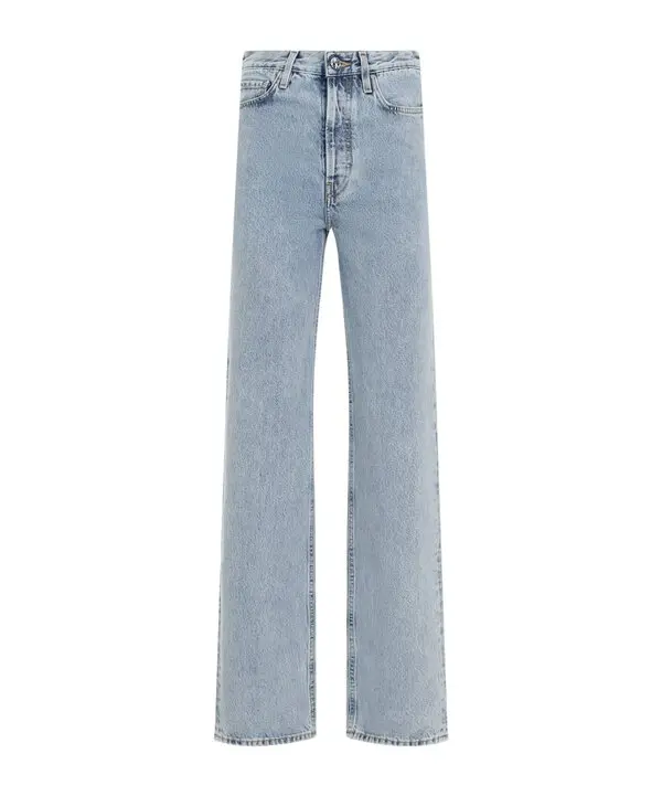 TOTEME Logo-patch Straight Leg Jeans - Light Blue