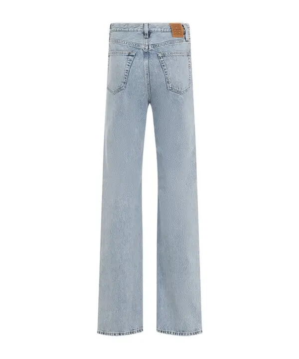 TOTEME Logo-patch Straight Leg Jeans - Light Blue