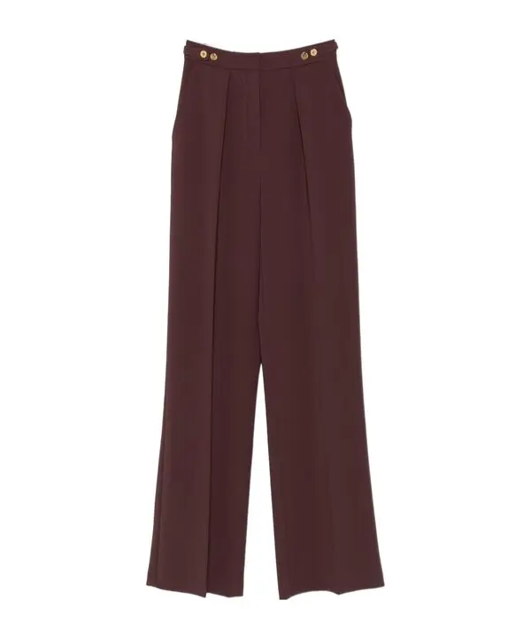 Elisabetta Franchi Embellished Crpe Trousers - Red