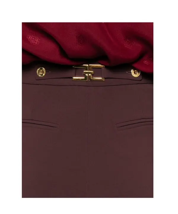 Elisabetta Franchi Embellished Crêpe Trousers
