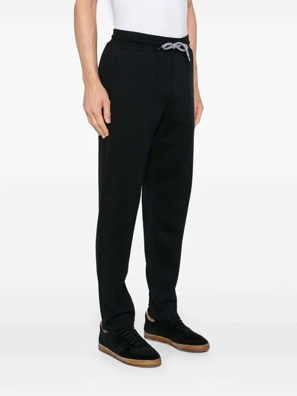 Brunello Cucinelli Drawstring Straight Leg Pants - Black