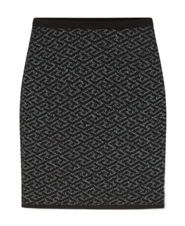 Versace Monogram Jacquard Knit Mini Skirt