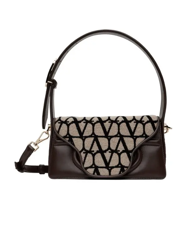 Valentino Garavani Le Grand Deuxième Logo Plaque Shoulder Bag - Black