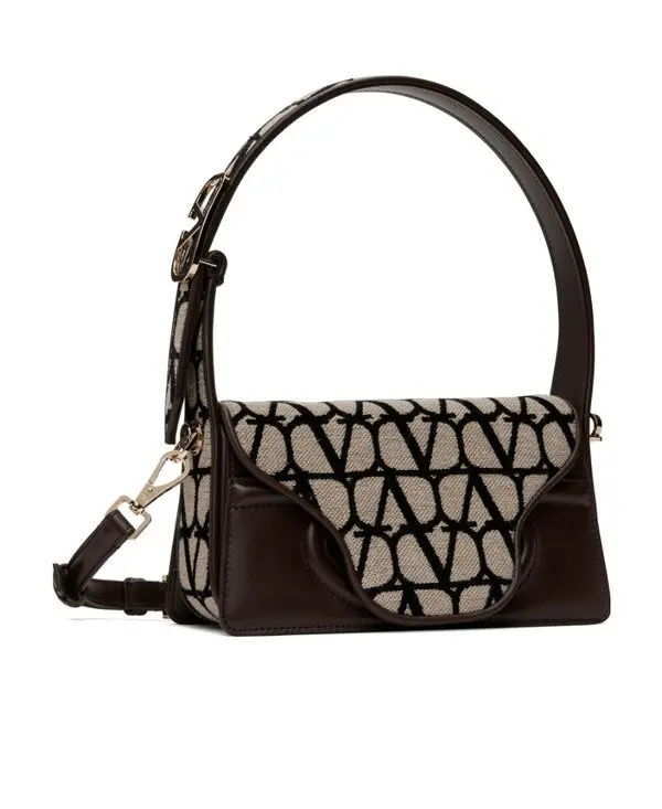 Valentino Garavani Le Grand Deuxième Logo Plaque Shoulder Bag - Black