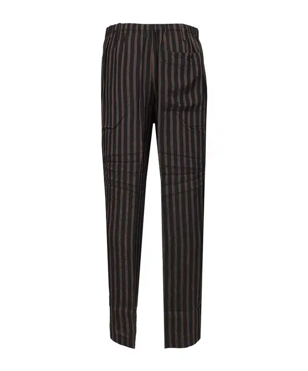 Dries Van Noten Striped Tailored Straight Leg Trousers