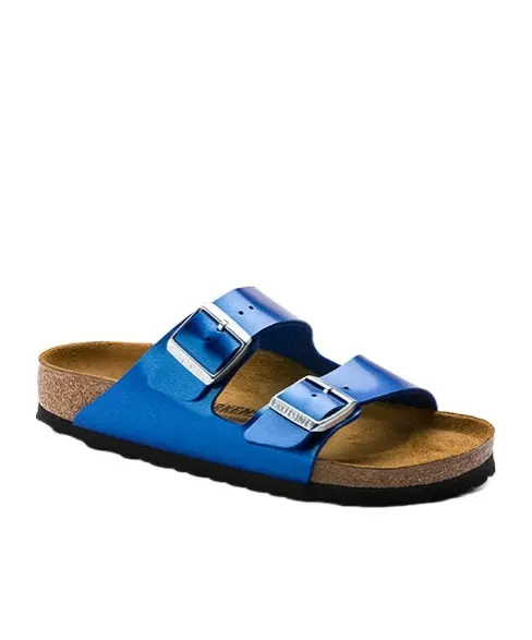 BIRKENSTOCK Double Belted Round Head Slippers - Blue