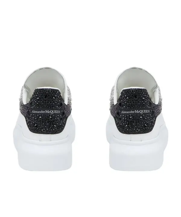 Alexander McQueen Oversized Lace-up Sneakers With Crystal Embellishments - White/grey