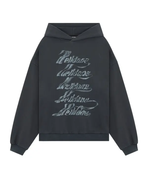 We11Done Multi-logo Hoodie - Charcoal-grey