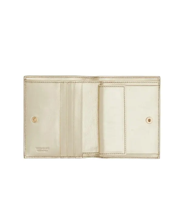 FERRAGAMO Gancini Compact Wallet - Champagne