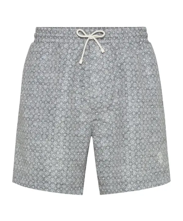 Brunello Cucinelli Graphic Print Swim Shorts - Grey