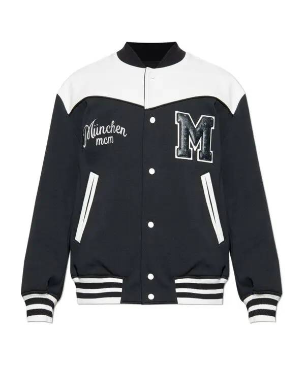 Mcm München Varsity Bomber Jacket - Black