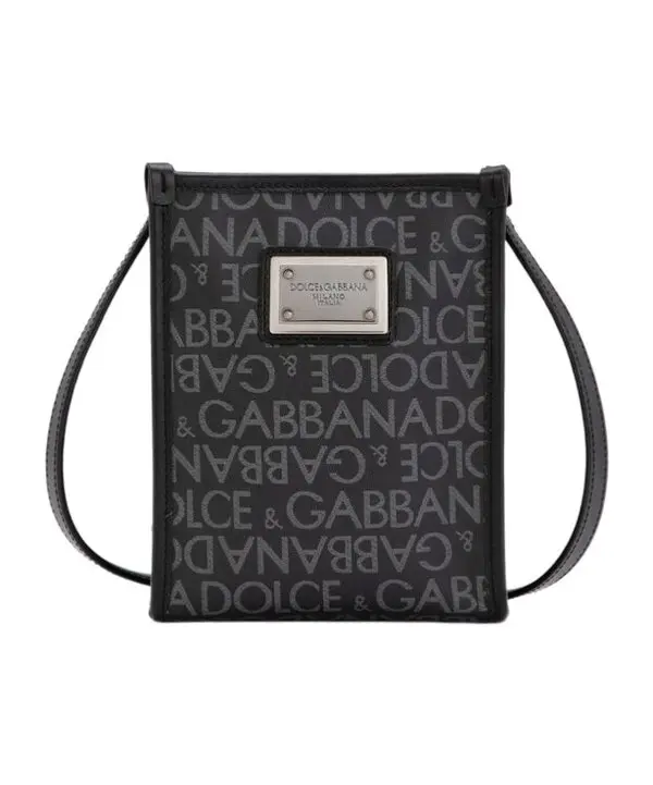 Dolce & Gabbana Small Logo Print Shopper Bag - Black