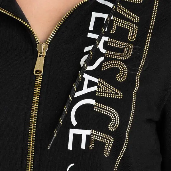 Versace Printed Logo Zip-up Hooded Jacket