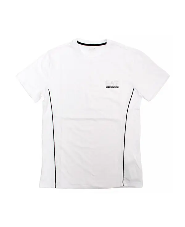 EA7 Logo Round-necked T-shirt - White