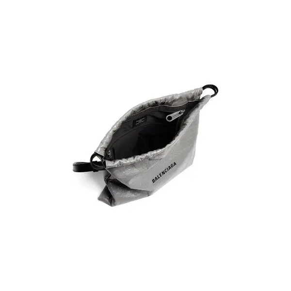 Balenciaga Logo Detailed Drawstring Shoulder Bag - Grey