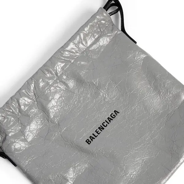Balenciaga Logo Detailed Drawstring Shoulder Bag - Grey