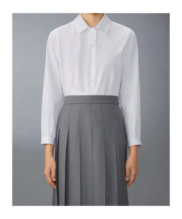 Thom Browne Long Sleeve Cropped Shirt