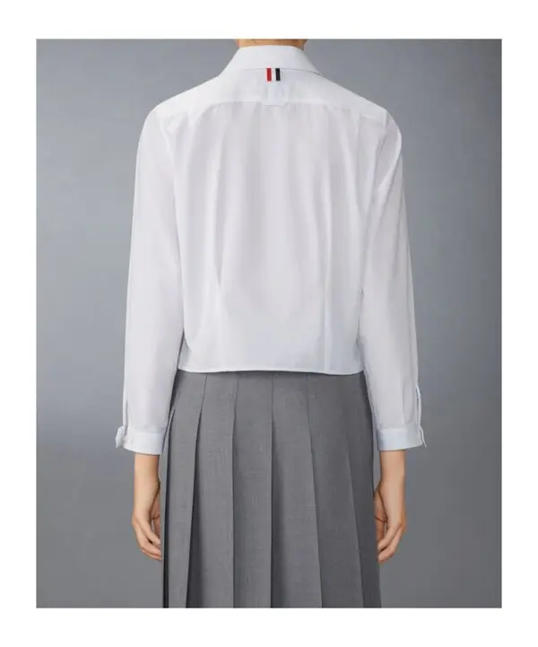 Thom Browne Long Sleeve Cropped Shirt