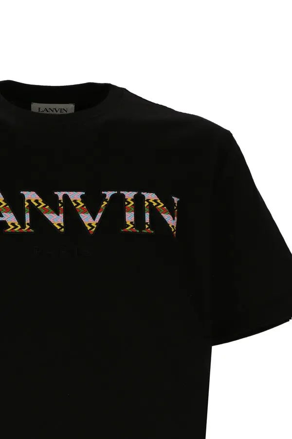 LANVIN Contrast Logo-print Crew-neck T-shirt