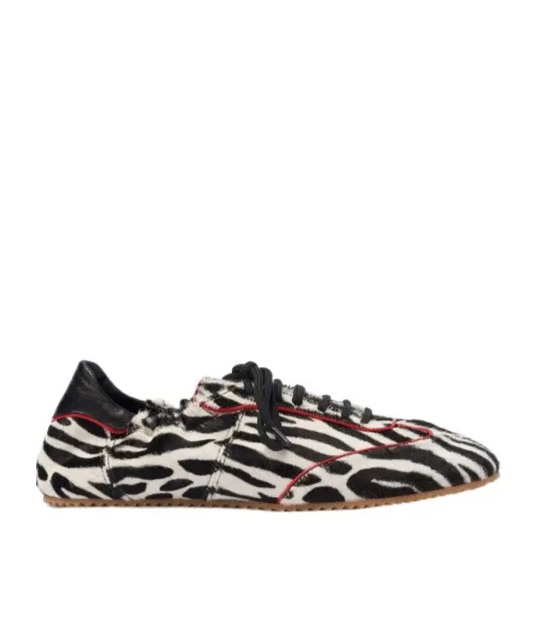 SCAROSSO Riley Printed Lace-up Sneakers - Zebra