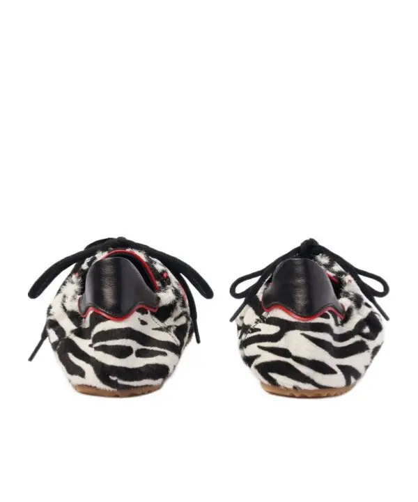 SCAROSSO Riley Printed Lace-up Sneakers - Zebra