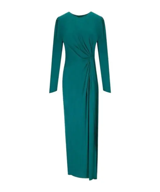 TWINSET Asymmetric Draped Maxi Dress - Green