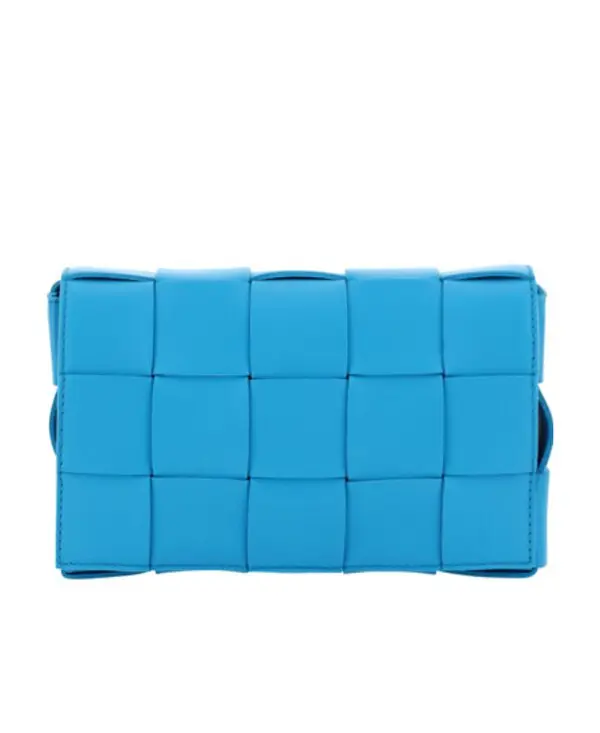 Bottega Veneta Interwoven Fold-over Shoulder Bag - Pool Blue