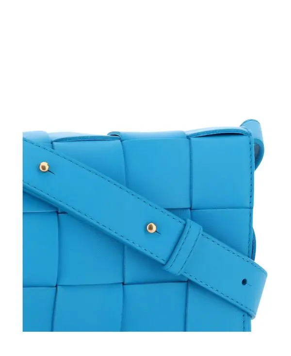 Bottega Veneta Interwoven Fold-over Shoulder Bag - Pool Blue