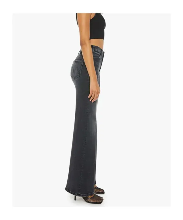 MOTHER The Hustler Roller Sneak Jeans In Wash - Black