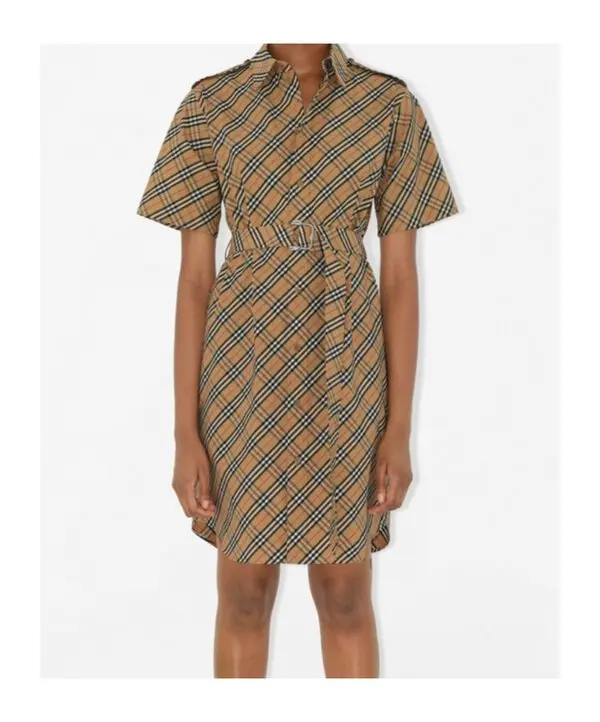 Burberry Checked Belted Mini Dress